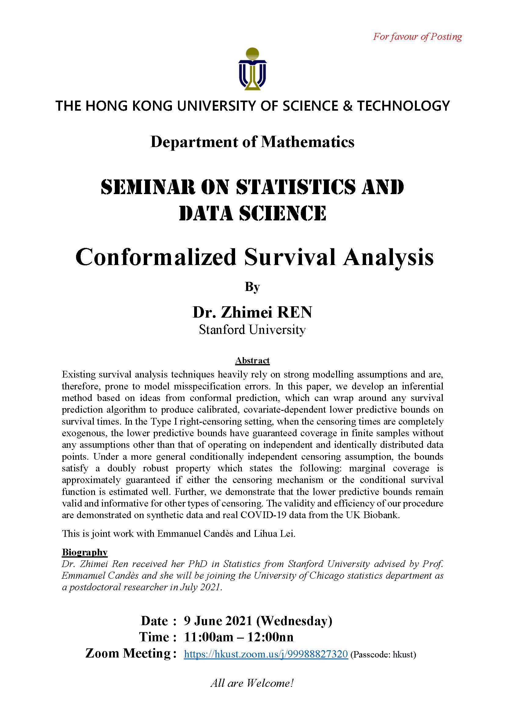 Department of Mathematics - Seminar on Statistics and Data Science ...